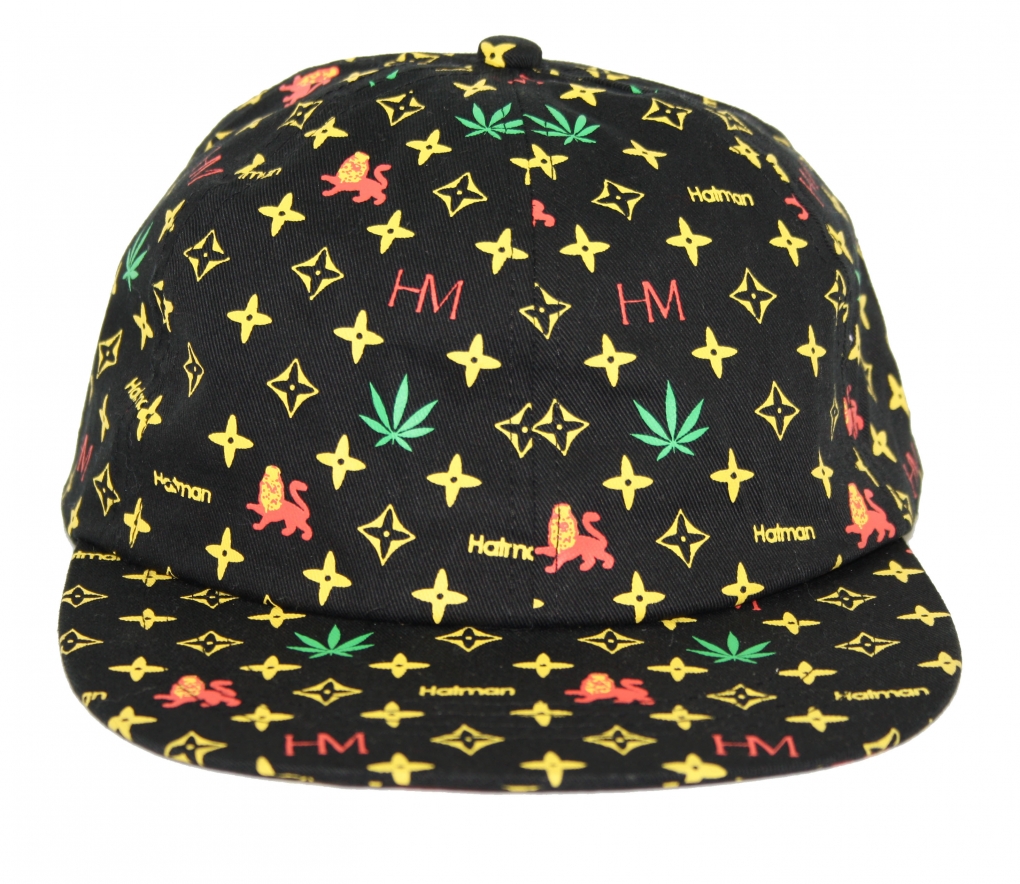 Black Hatman Red, Yellow and Green Multilogo Baseball Cap - Hatman