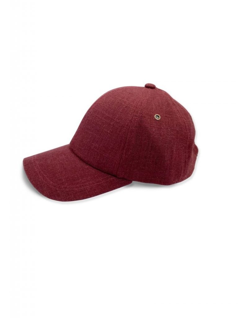 Men’s Maroon Linen Summer Baseball Cap - Hatman